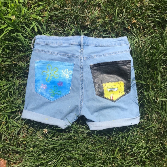 H&M | Shorts | Custom Spongbob Squarepants Shorts | Poshmark